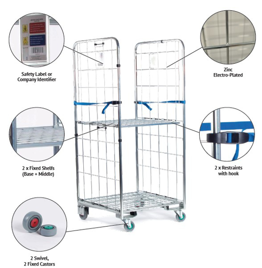 Two Side Roll Cage Stock Trolley | Equipment Warehouse Pty Ltd