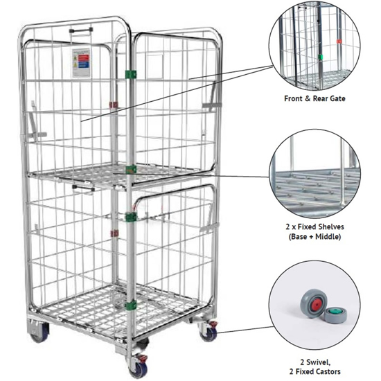 Four Sided Roll Cage Stock Trolley | Equipment Warehouse Pty Ltd